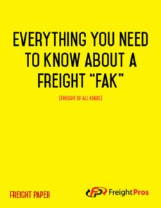Everything You Need To Know About A Freight "FAK" - NTG Freight ...